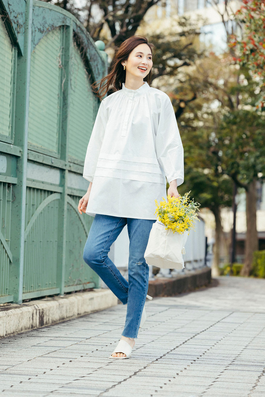 プリーツ衿コットンチュニック NS-130 – ATELIER N’S